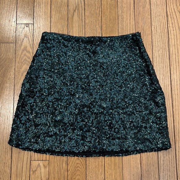Urban Outfitters | Skirts | Dark Green Sequined Mini Skirt | Poshmark